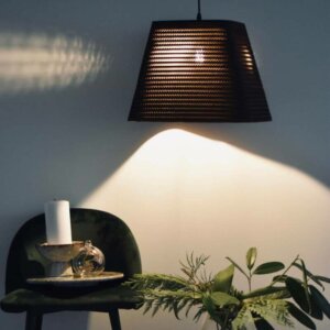 Square Corrugated Pendant Light - Ceiling Light - Hanging Lampshade ...