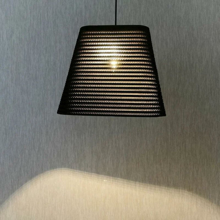 Square Corrugated Pendant Light - Ceiling Light - Hanging Lampshade ...